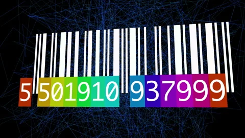 Digital Barcode Numbers Data Scanning In... | Stock Video | Pond5