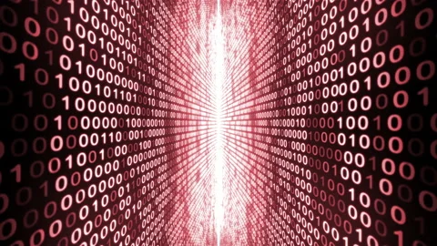 Digital binary code red walls animation ... | Stock Video | Pond5