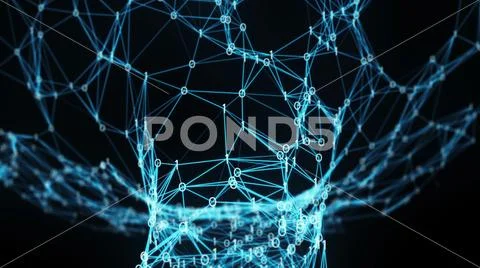 Digital binary plexus tunnel funnel background Illustration #77535160