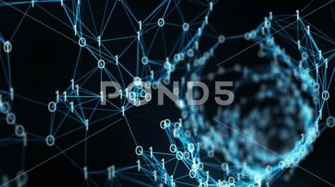 Digital binary plexus tunnel funnel background ~ Clip Art #77535171