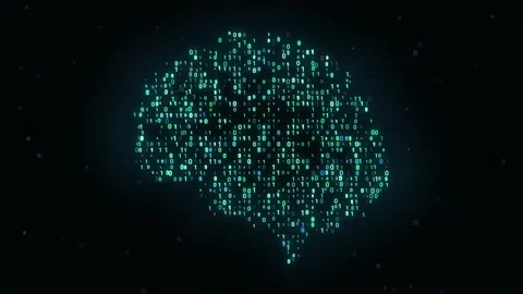 Digital bit data inside deep learning br... | Stock Video | Pond5