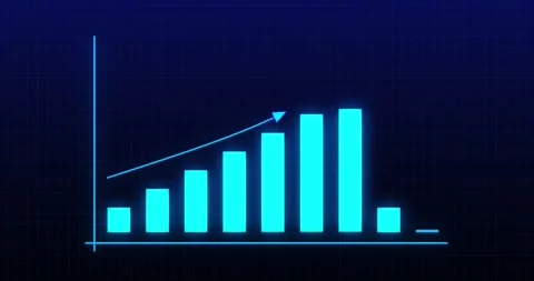 Digital blue bar chart with growing busi... | Stock Video | Pond5