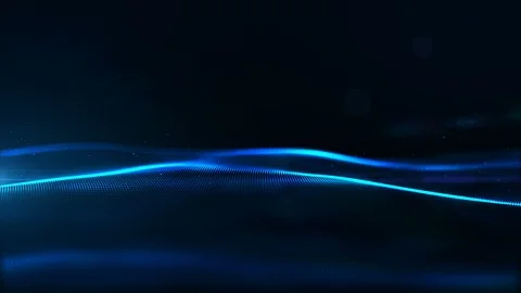 Digital Blue Color Particles Wave and Li... | Stock Video | Pond5
