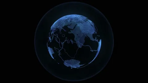 Digital blue planet Earth on a black bac... | Stock Video | Pond5