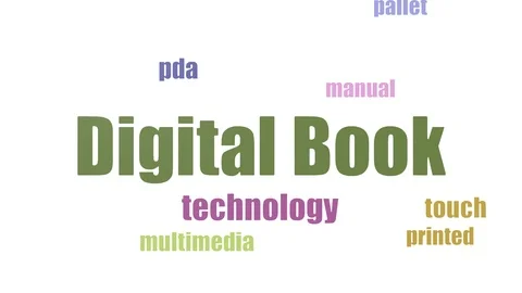 Digital Book Word Cloud Animated On Whit... | Stock Video | Pond5