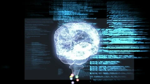 Digital brain and program codes with soc... | Stock Video | Pond5