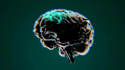 Digital Brain Simulation with Glitch Eff... | Stock Video | Pond5