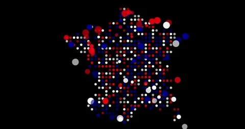 Digital Circle Grid Forms France Map | Stock Video | Pond5