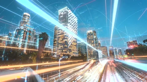 Digital city concept. Artificial Intelli... | Stock Video | Pond5