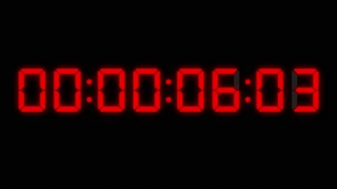 Digital clock 10 seconds countdown timer... | Stock Video | Pond5