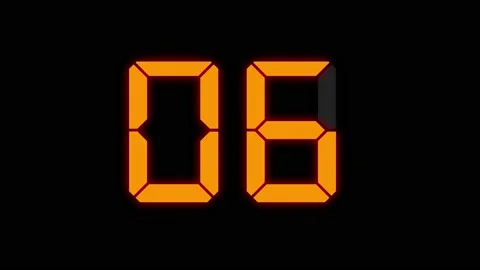 Digital clock 10 seconds countdown timer... | Stock Video | Pond5