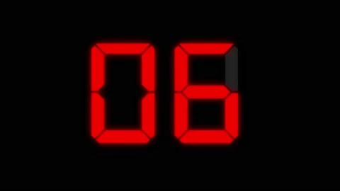 Digital clock 10 seconds countdown timer... | Stock Video | Pond5