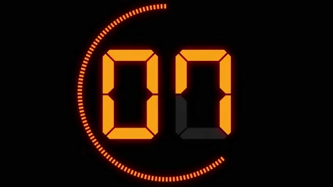 Digital clock 10 seconds countdown timer... | Stock Video | Pond5