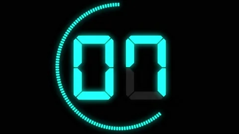 Digital clock 10 seconds countdown timer... | Stock Video | Pond5