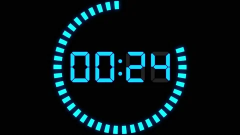 Digital clock 30 seconds countdown timer... | Stock Video | Pond5