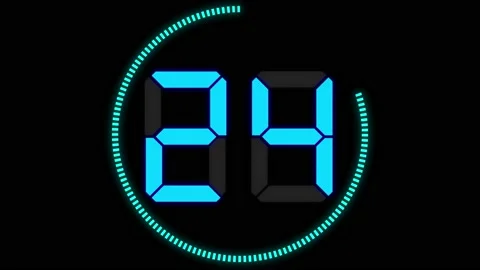 Digital clock 30 seconds countdown timer... | Stock Video | Pond5