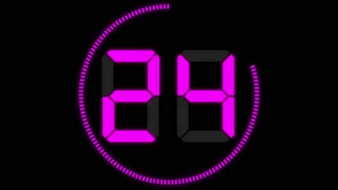 Digital clock 30 seconds countdown timer... | Stock Video | Pond5