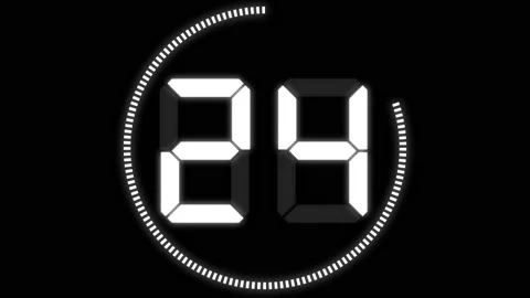 Digital clock 30 seconds countdown timer... | Stock Video | Pond5