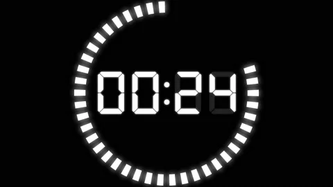 Digital clock 30 seconds countdown timer... | Stock Video | Pond5