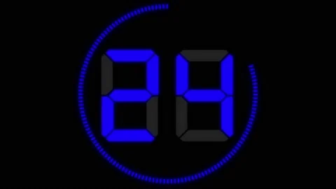 Digital clock 30 seconds countdown timer... | Stock Video | Pond5