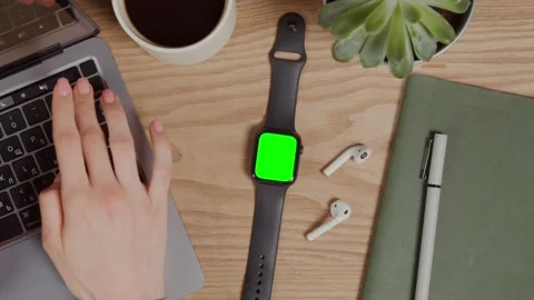 Digital clock with a green screen lying ... | Stock Video | Pond5