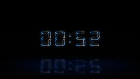 Digital clock time animation. beginning ... | Stock Video | Pond5