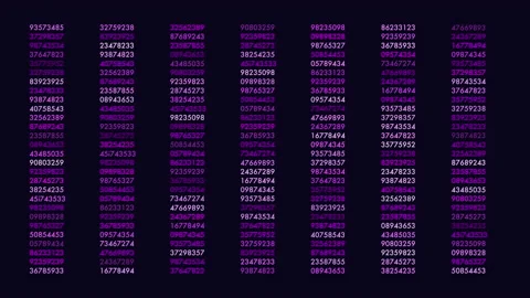 Digital colorful numbers in rows pattern... | Stock Video | Pond5