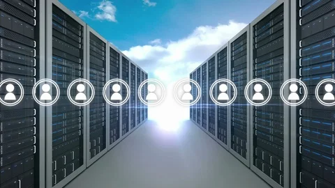 Digital communication in the server room | Stock Video | Pond5
