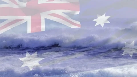 Digital composition of australia flag wa... | Stock Video | Pond5