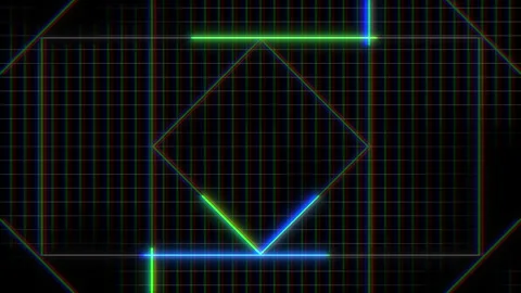 Digital computer screen with neon led li... | Stock Video | Pond5