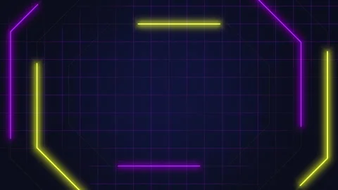 Digital computer screen with neon led li... | Stock Video | Pond5