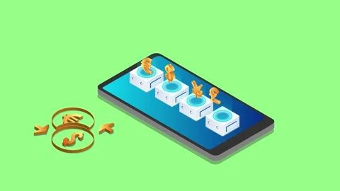 Digital Currency Exchange concept. 2D is... | Stock Video | Pond5