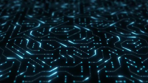 Digital Data moving on Circuit Board and... | Stock Video | Pond5