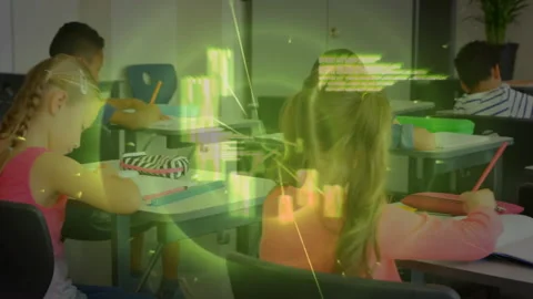Digital data processing animation overla... | Stock Video | Pond5