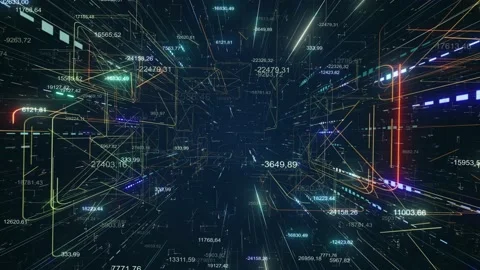 Computer The Data Stream Animation Stock Video Footage | Royalty Free ...