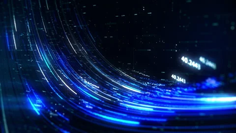 Digital Data Transfer in a 3D animation | Stock Video | Pond5