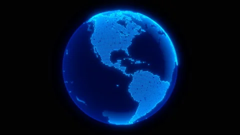 digital earth globe rotation animation | Stock Video | Pond5