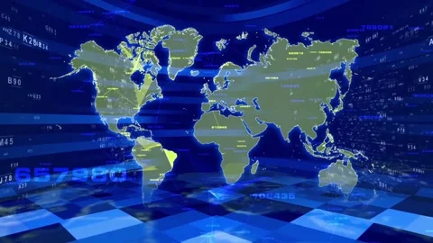 Digital Earth Map Animation: Seamless lo... | Stock Video | Pond5