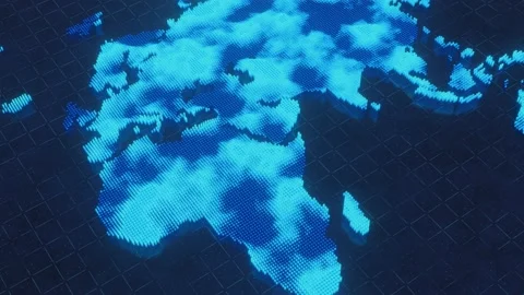 Digital earth map with moving elements | Stock Video | Pond5
