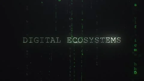 Digital Ecosystems Words on The Matrix B... | Stock Video | Pond5