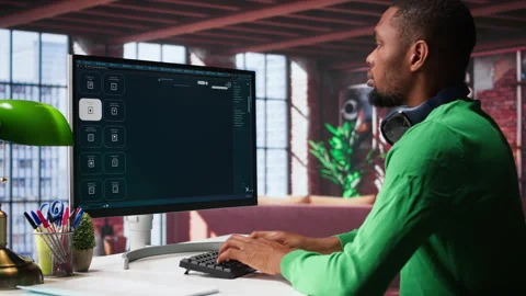 Digital editor uses AI powered text to v... | Stock Video | Pond5