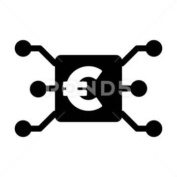 Digital euro icon vector currency symbol for digital transactions for ...