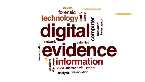 Digital evidence animated word cloud, te... | Stock Video | Pond5