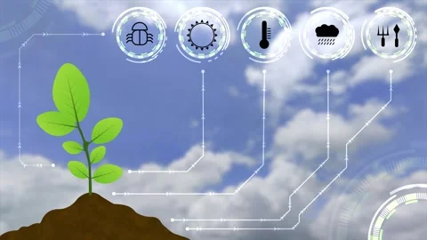 digital farming concept animation with g... | Stock Video | Pond5
