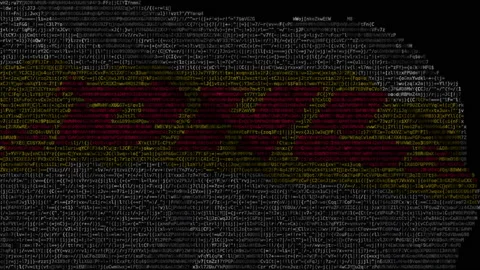 Digital flag with DHL logo on the screen... | Stock Video | Pond5