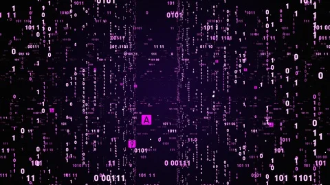 Digital fly binary code background loop.... | Stock Video | Pond5