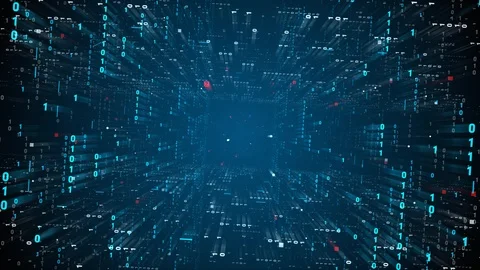 Digital fly binary code background loop.... | Stock Video | Pond5