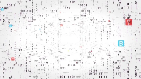 Digital fly binary code background loop.... | Stock Video | Pond5