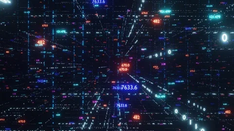 Digital fly binary code background loop.... | Stock Video | Pond5