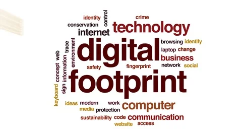 Digital footprint animated word cloud, t... | Stock Video | Pond5